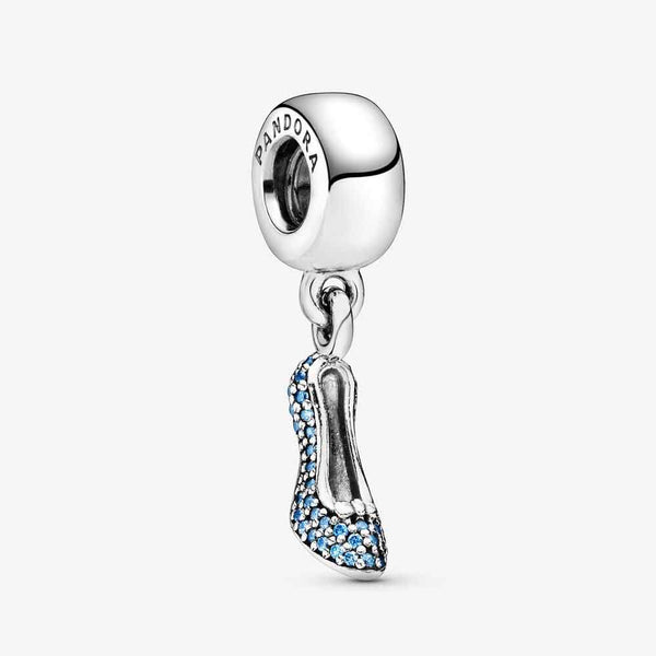 Disney Cinderella Pave Slipper Dangle Charm Hallmarked S925 Sterling S ...