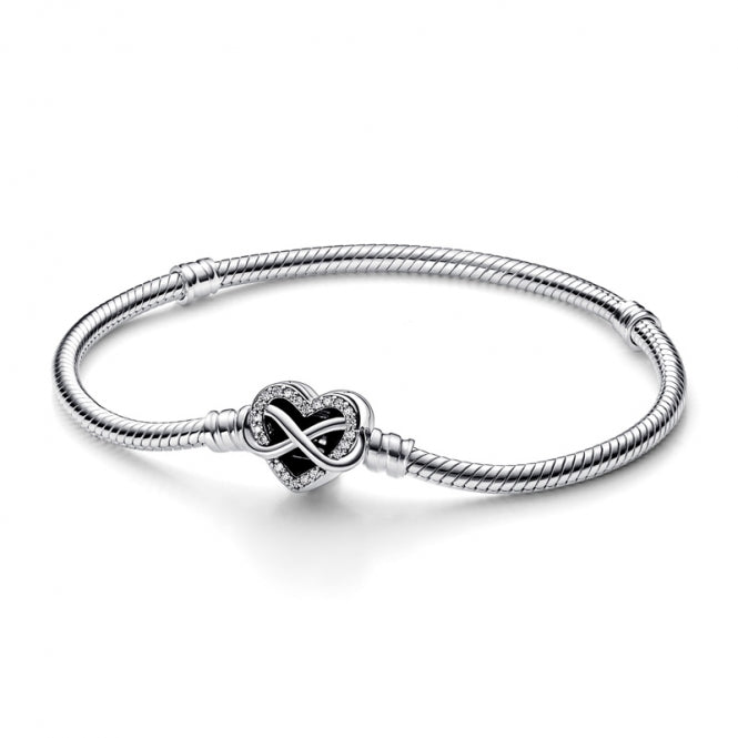Moments Sparkling Infinity Heart Clasp Charm Bracelet – Axa Charms